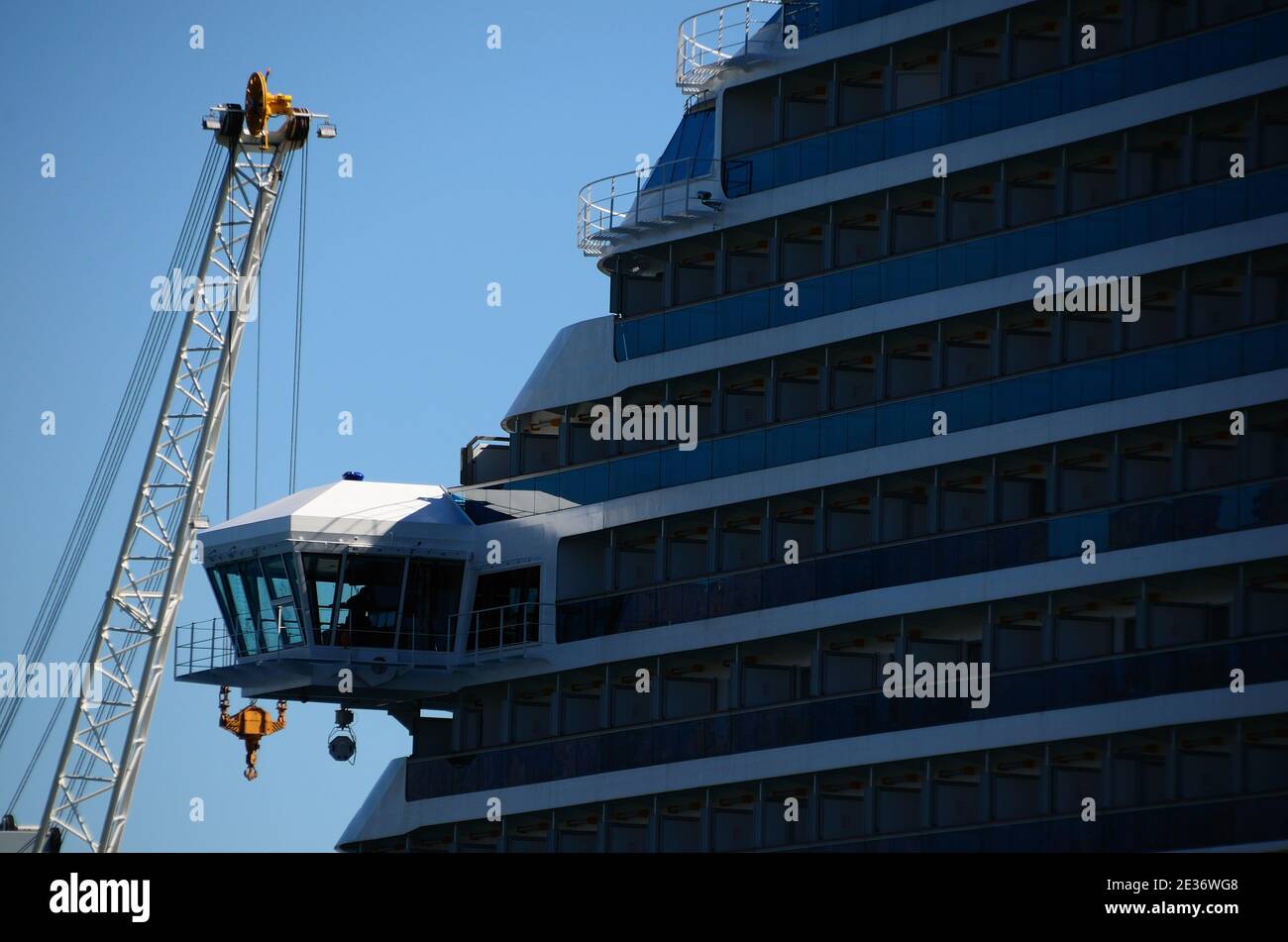 bridge of captain on giant cruise ship Stock Photo - Alamy