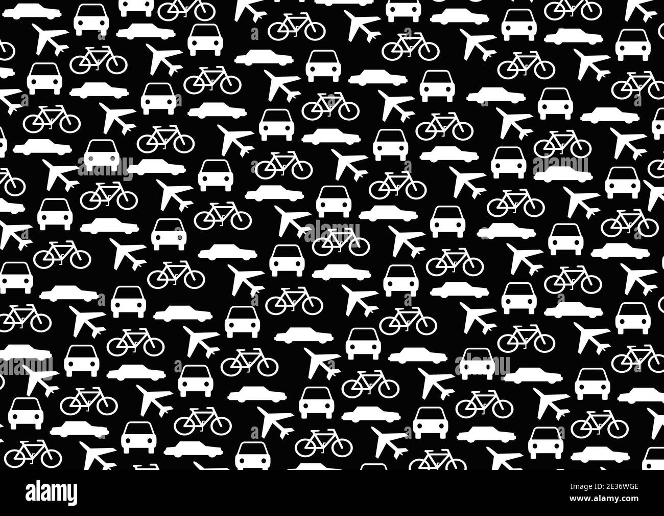 Seamless transportation pattern wallpaper in black color background ...