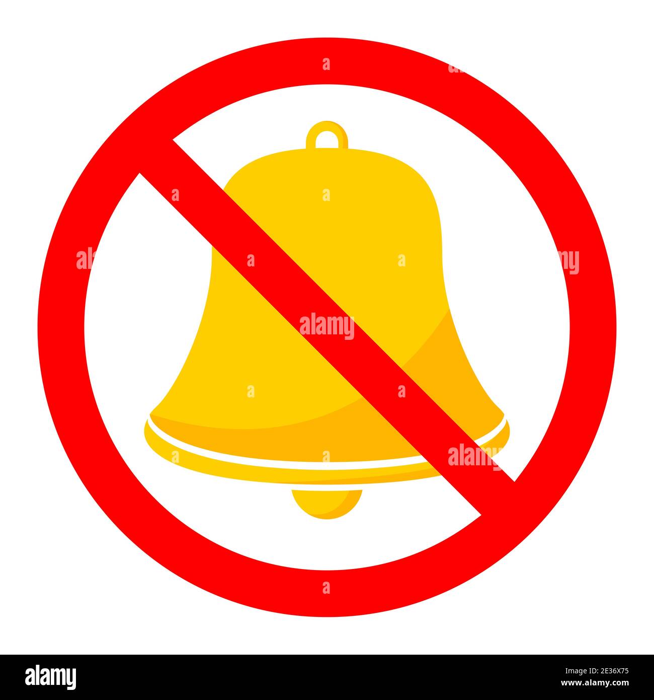 Bells is prohibited. No bells icon. Stop or ban red round sign with ...