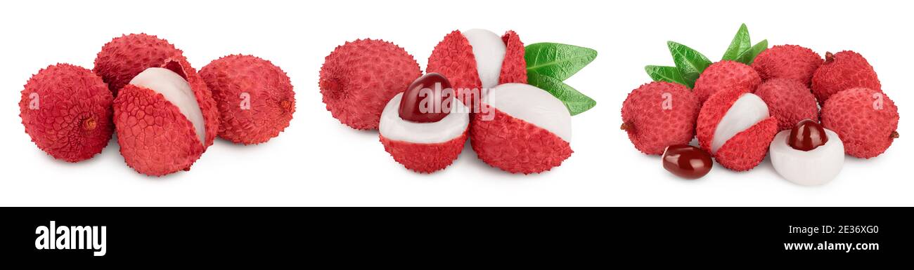 lychee fruit isolated on white background with clipping path and full ...