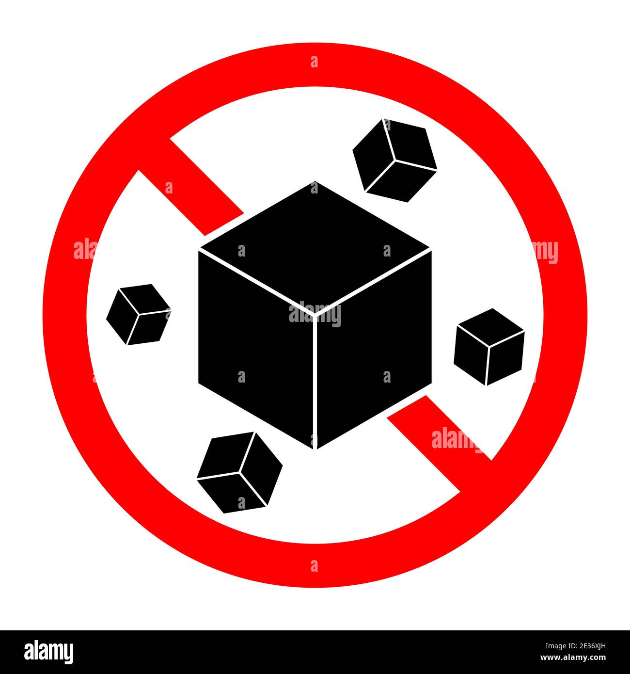 Sugar ban icon. Sugar is prohibited. Stop or ban red round sign with ...