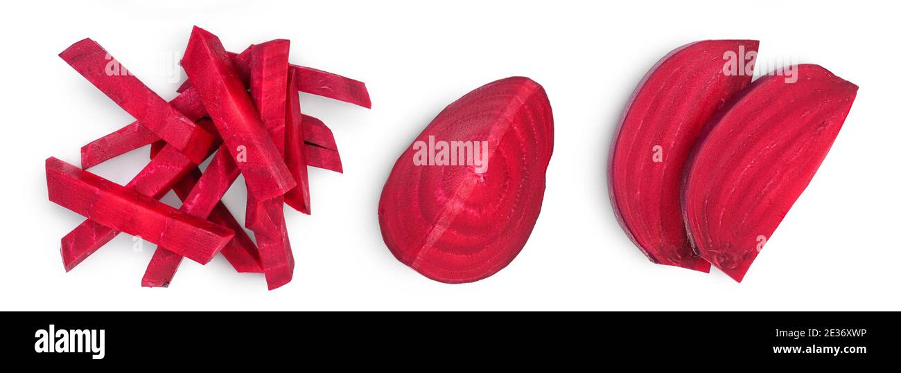 beetroot slices isolated on white background with clipping path and ...