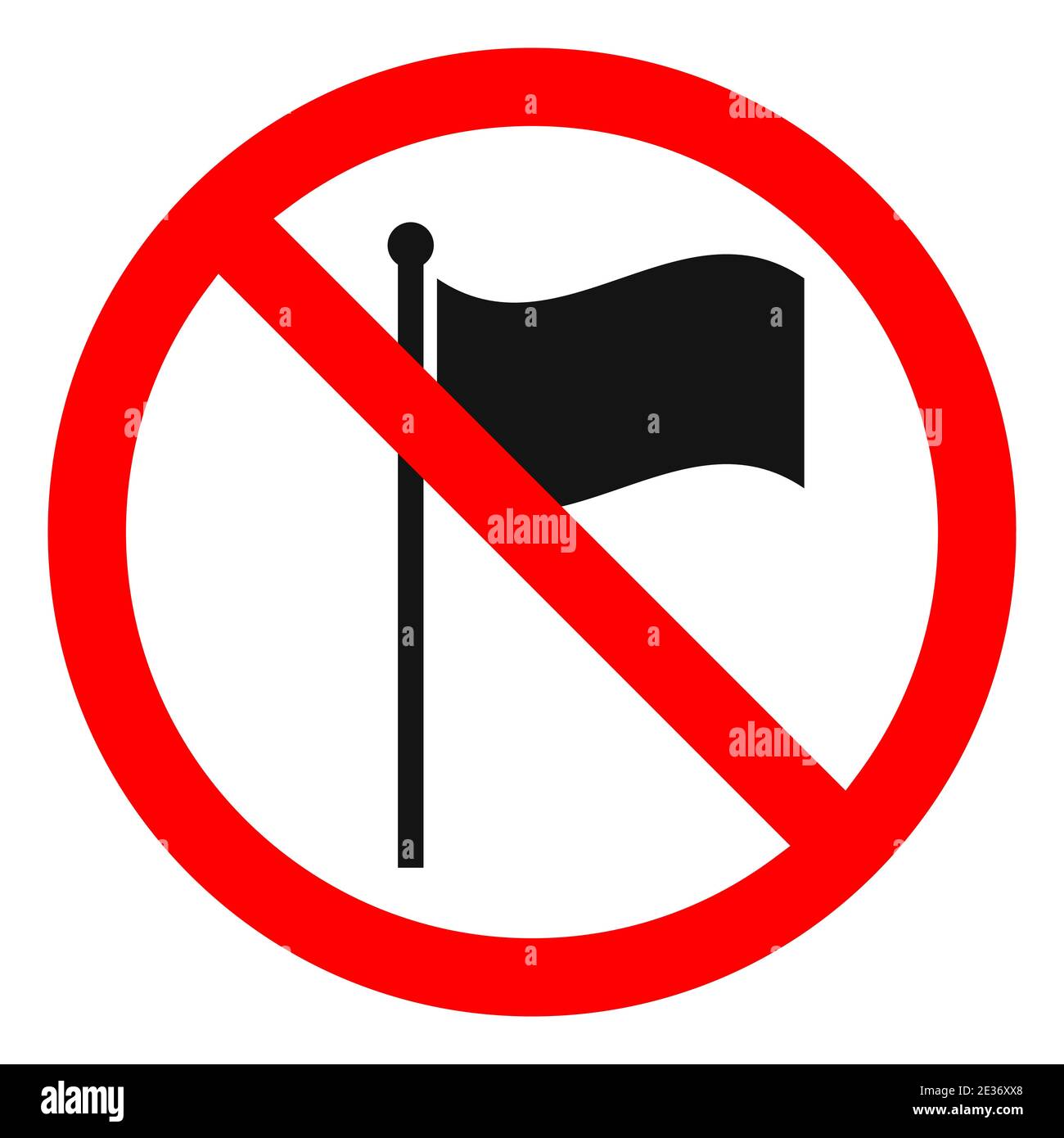Stop or ban red round sign with flag icon. Vector illustration ...