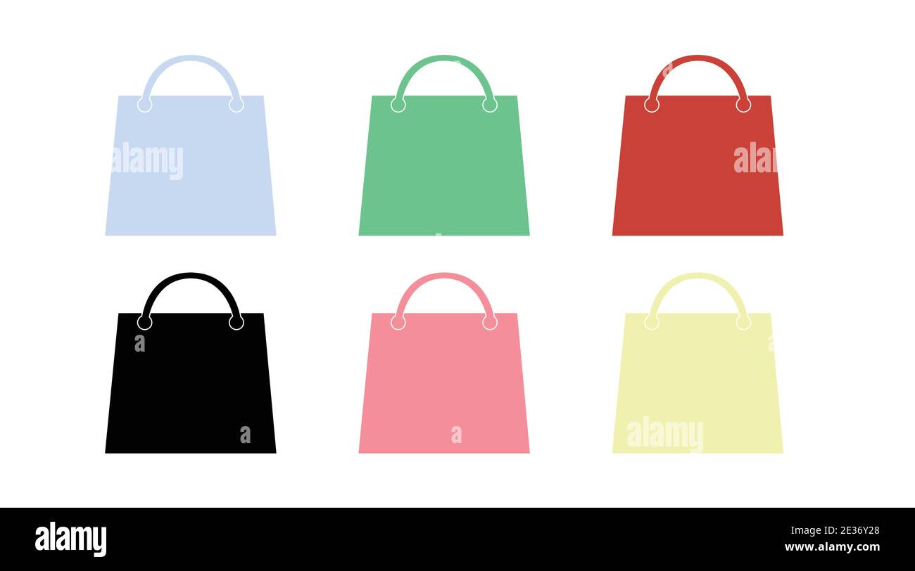 Vector Isolated Different Colors Shopping Bag Icon Set Stock Vector ...