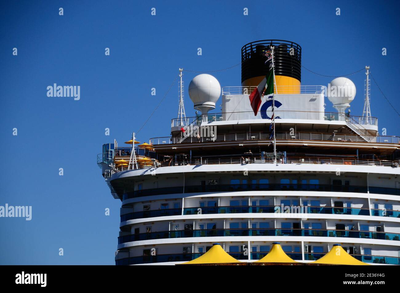 huge cruise ship rear view detail Stock Photo - Alamy