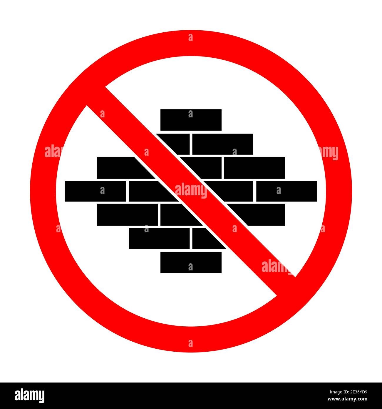 Construction ban icon. Construction is prohibited. Stop or ban red ...