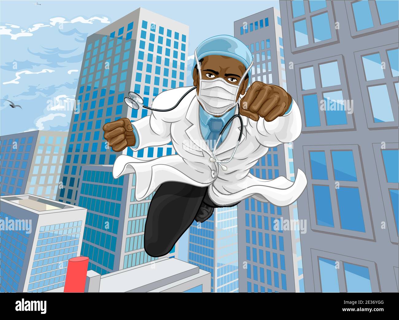 Doctor Superhero Flying Comic Book Super Hero Stock Vector Image & Art ...