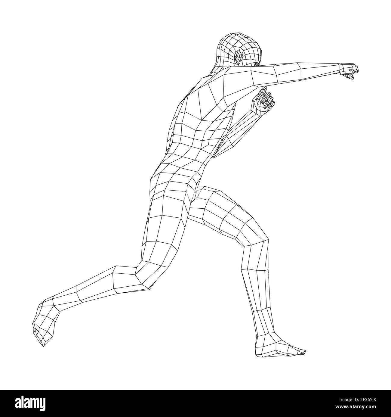 Wireframe boxing man. Vector Stock Vector Image & Art - Alamy