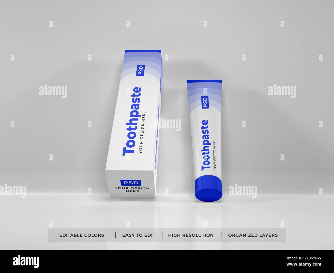 Toothpaste Packaging 3D Illustration Mockup Scene on Isolated ...