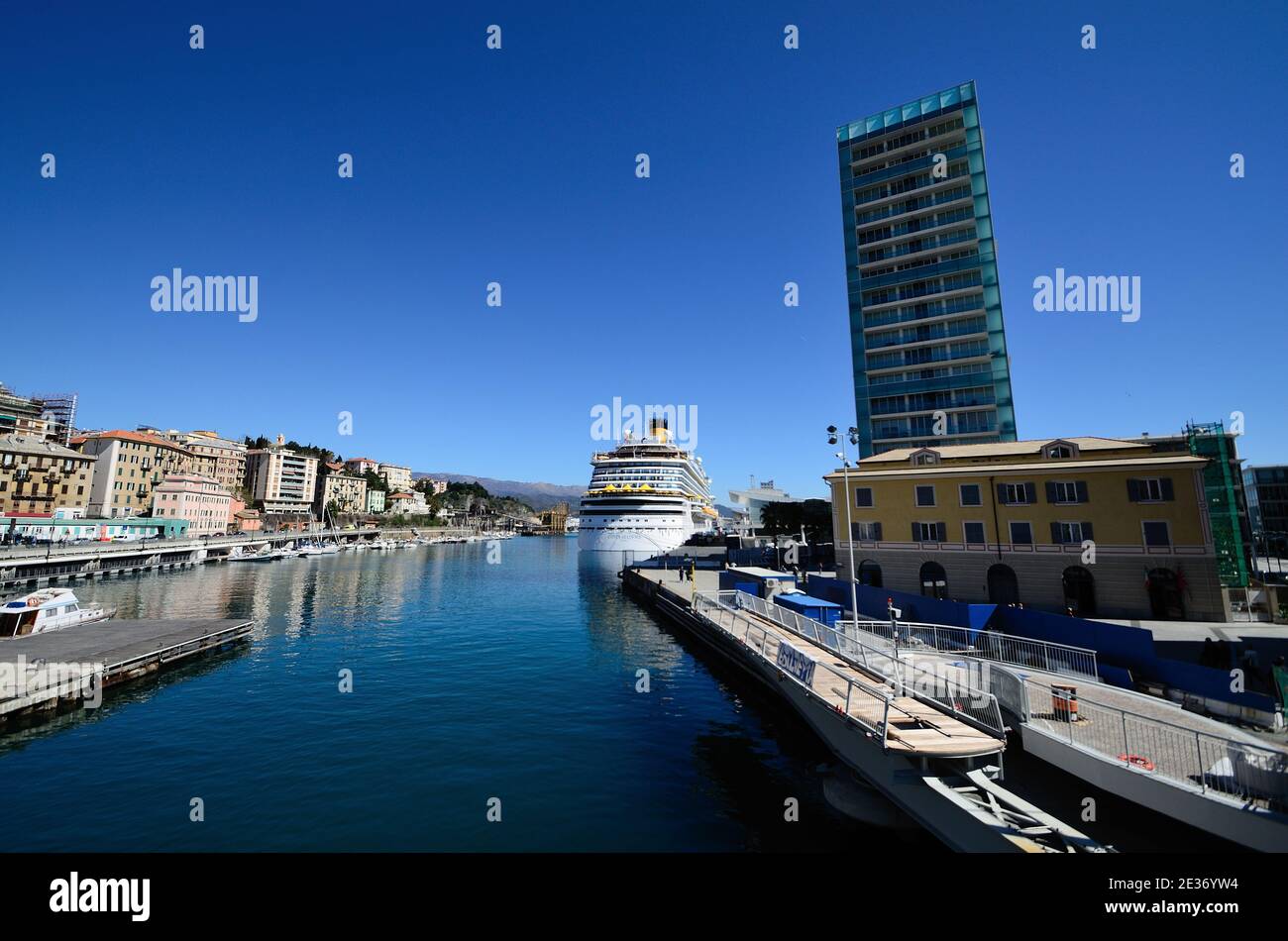 large cruise ship in the port of Savona Stock Photo - Alamy