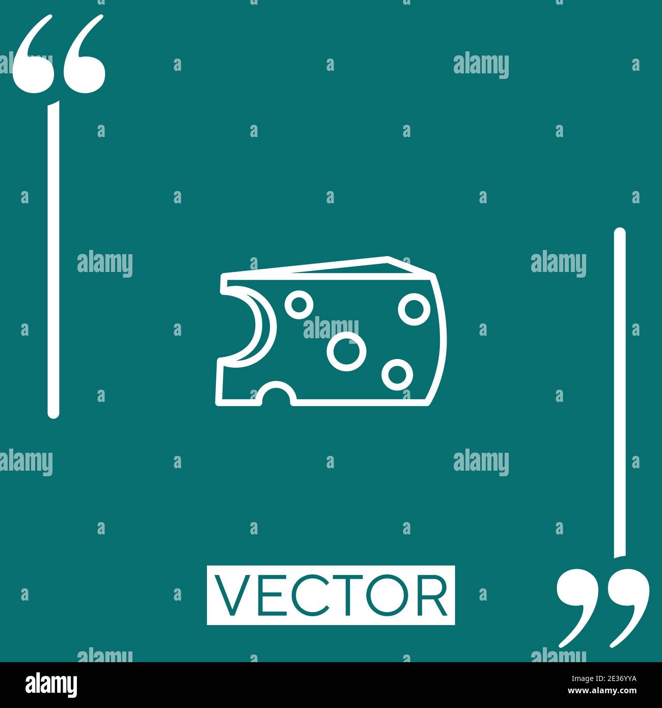 cheese chunk Linear icon. Editable stroke line Stock Vector Image & Art ...