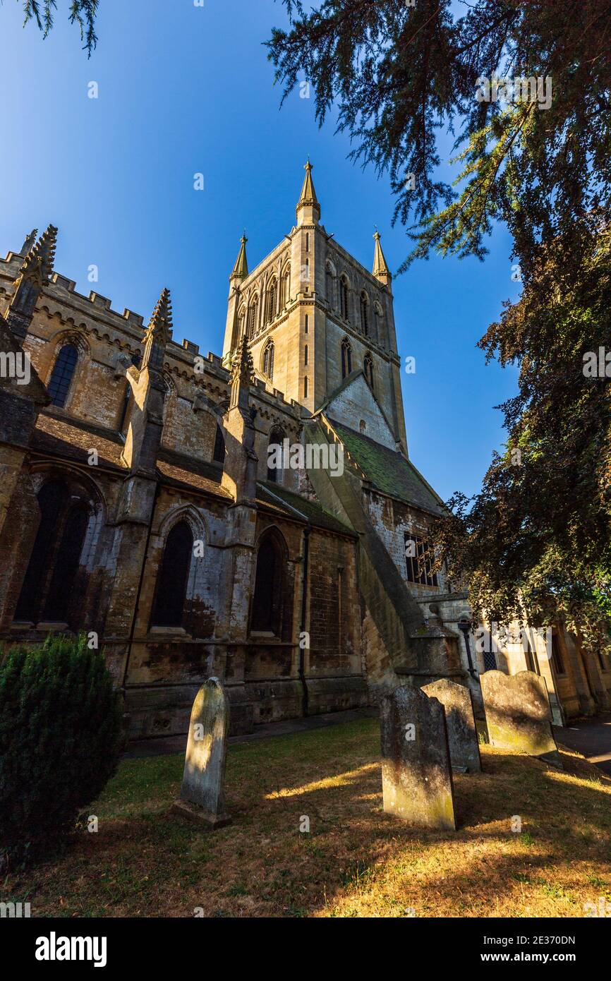 Pershore Abbey church from the north, Worcestershire, England Stock ...