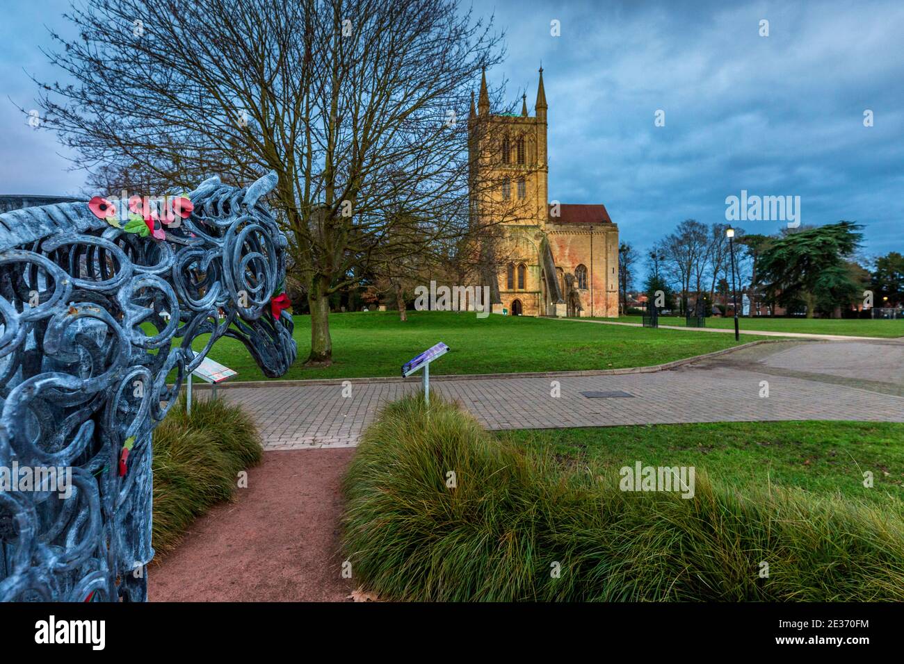 Late afternoon at the Pershore Warhorse Memorial in the Abbey Park ...