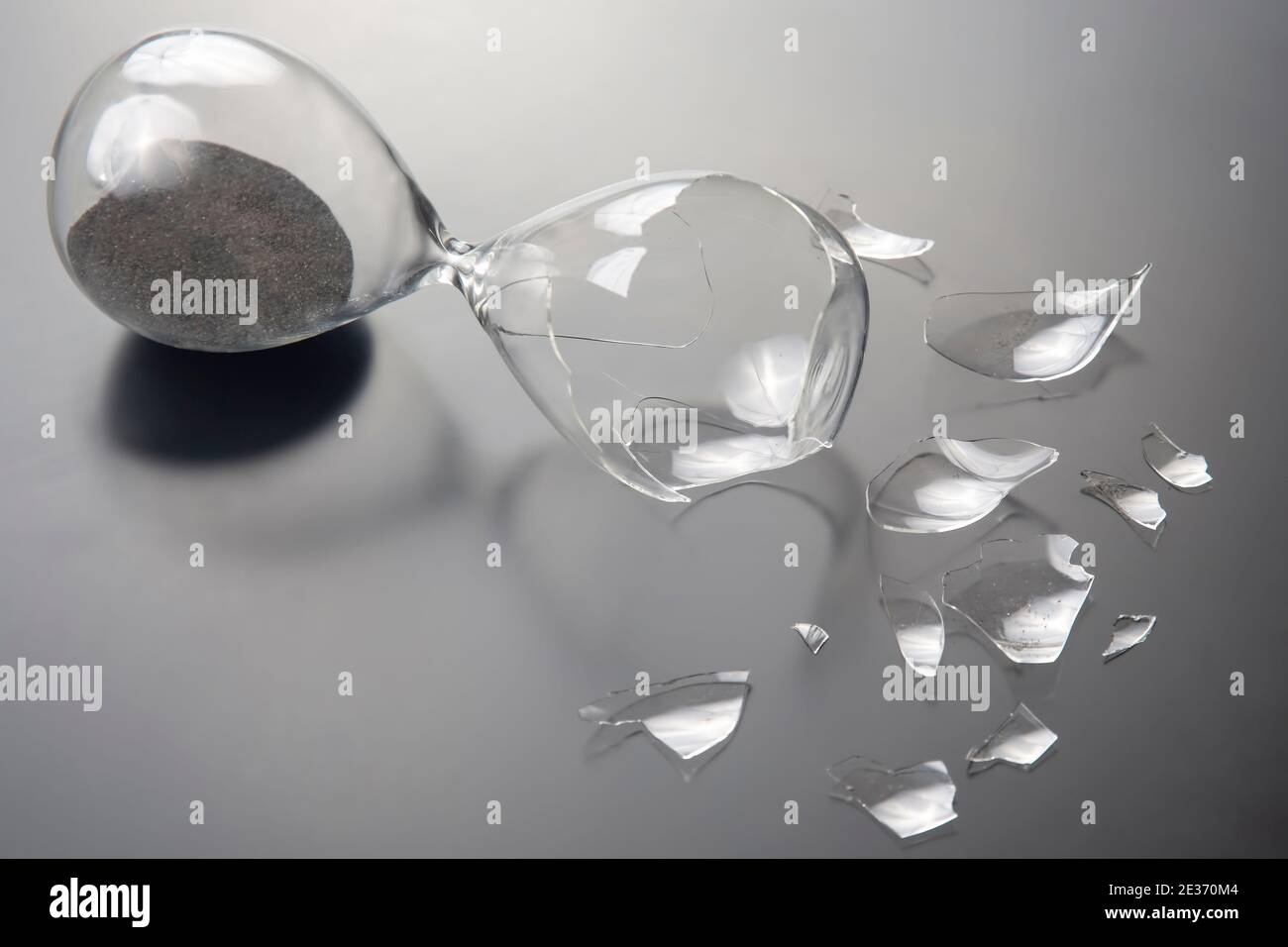 broken hourglass. waste of time. end of opportunity. stop measuring ...