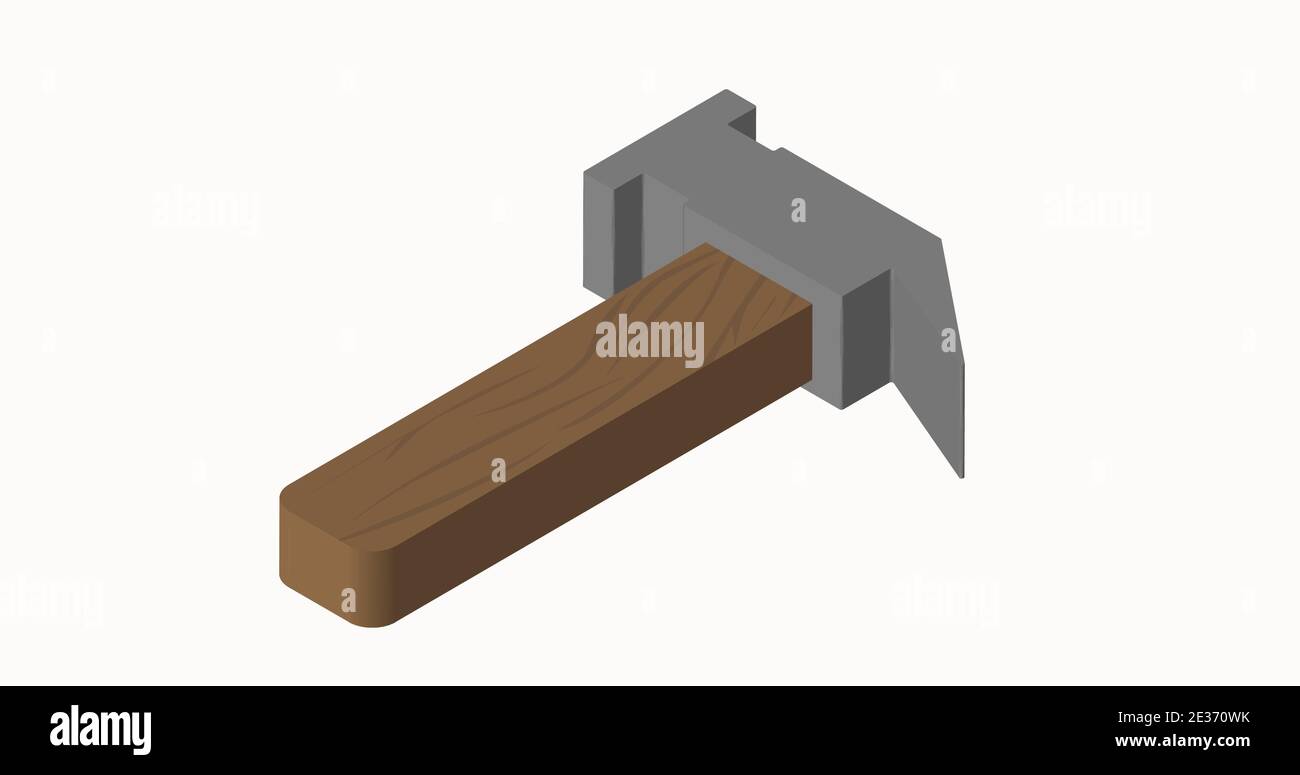Hammer instrument isometric icon vector illustration Stock Vector Image ...