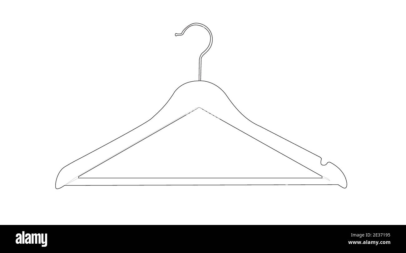 Vector Isolated Illustration of a Black Hanger Stock Vector Image & Art ...