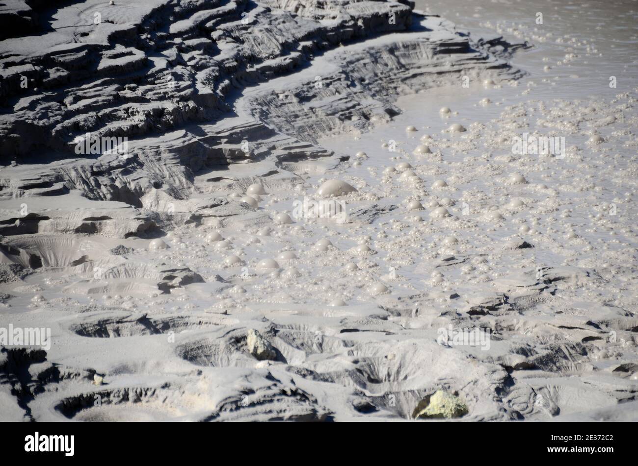 blowing gas in an old volcano crater Stock Photo - Alamy