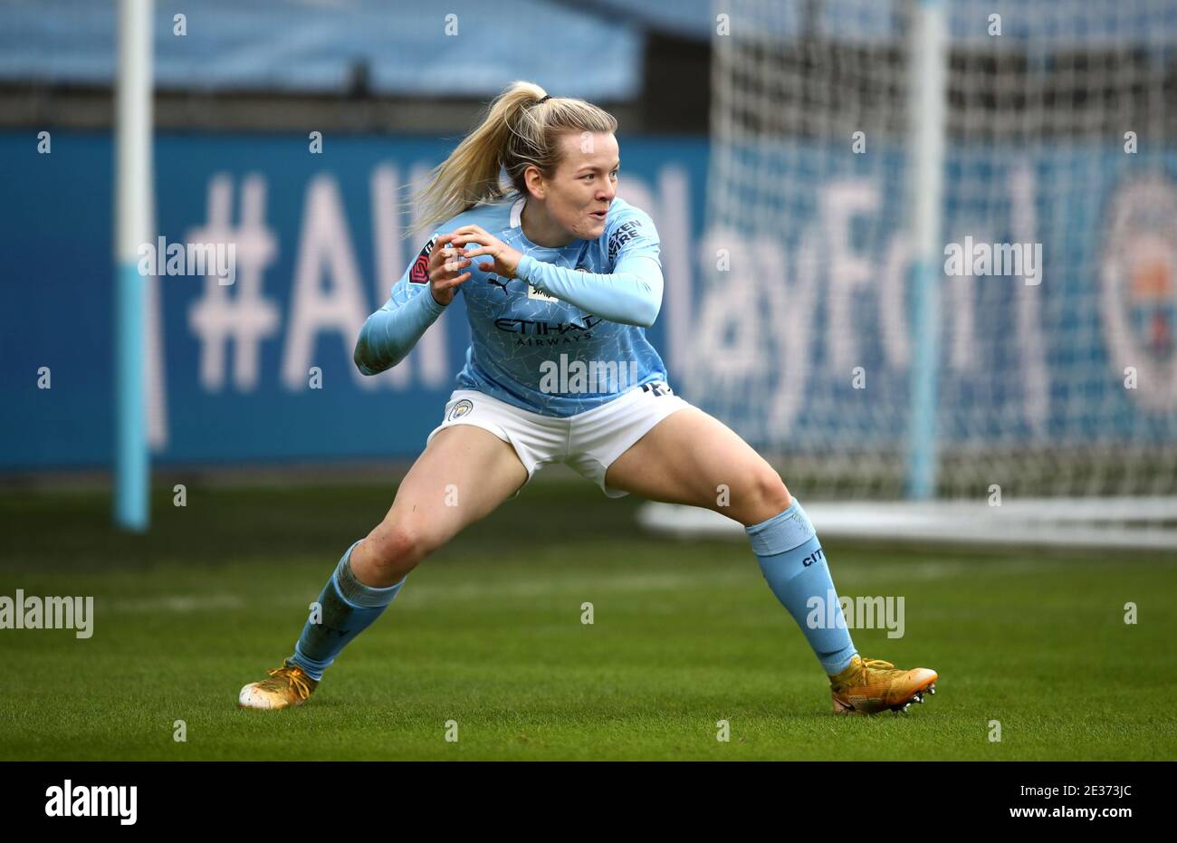 Manchester City's Lauren Hemp celebrates scoring her sides' first goal ...