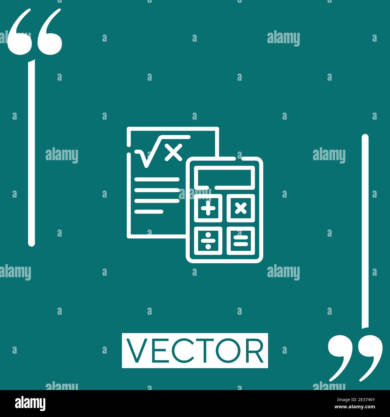 mathematics vector icon Linear icon. Editable stroke line Stock Vector ...