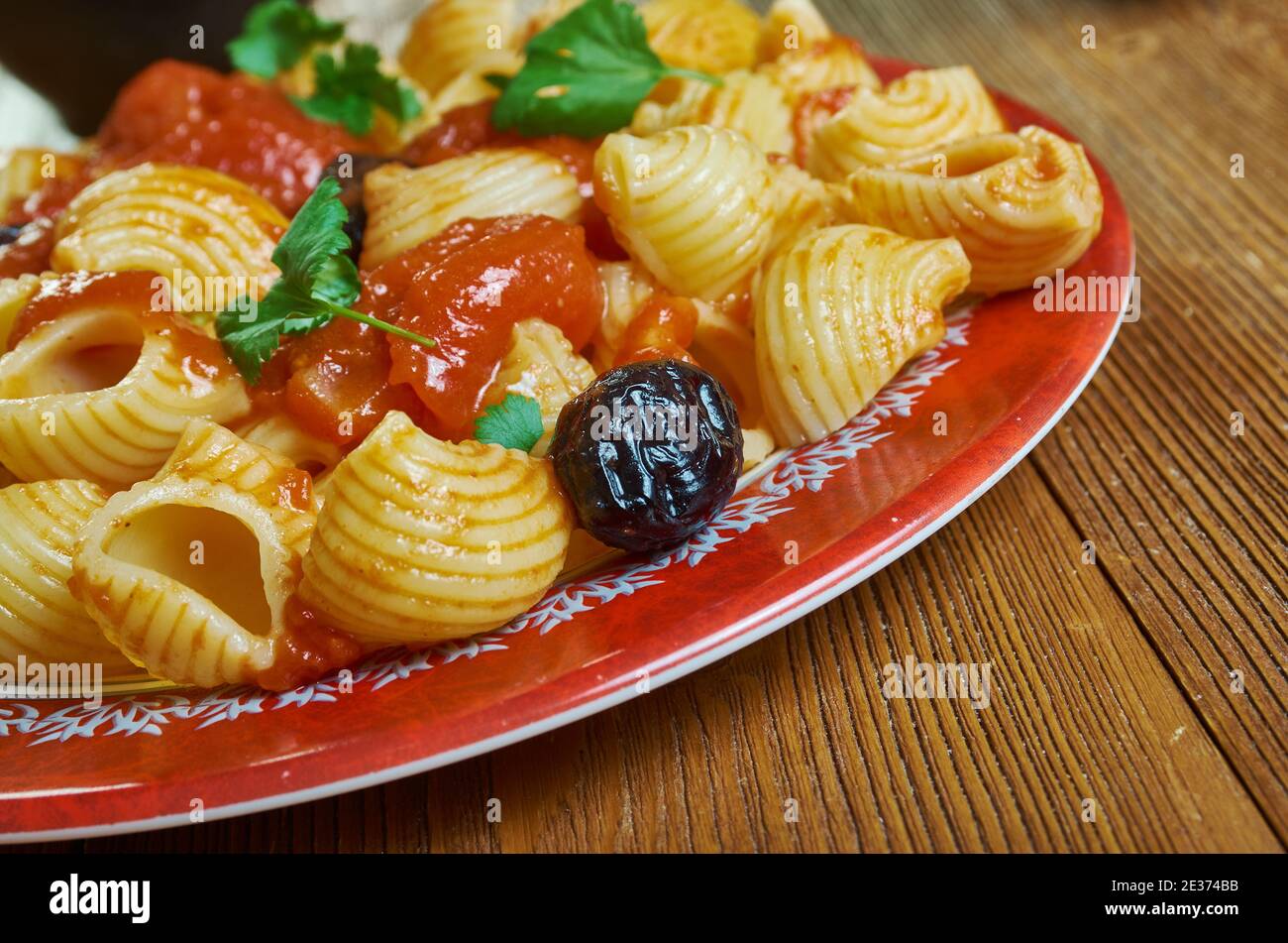 Maccheroni alla lucana - pasta Pipt with onions and tomatoes Stock ...