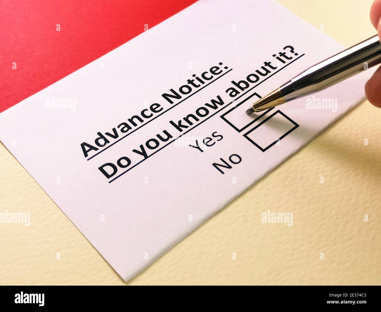 Advance notice hi-res stock photography and images - Alamy