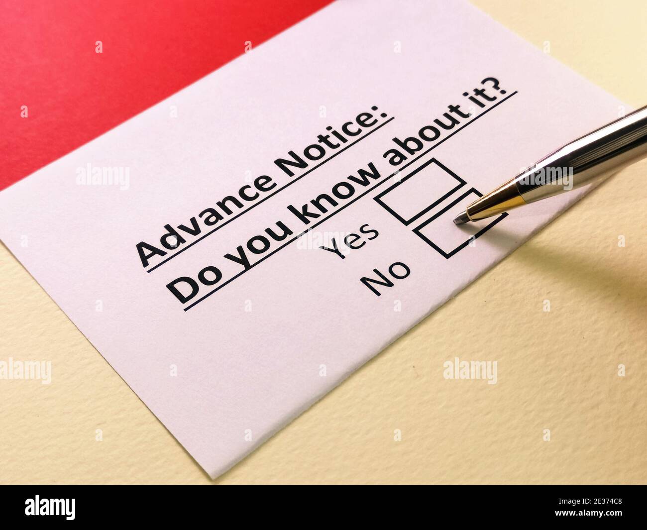 Advance notice hi-res stock photography and images - Alamy