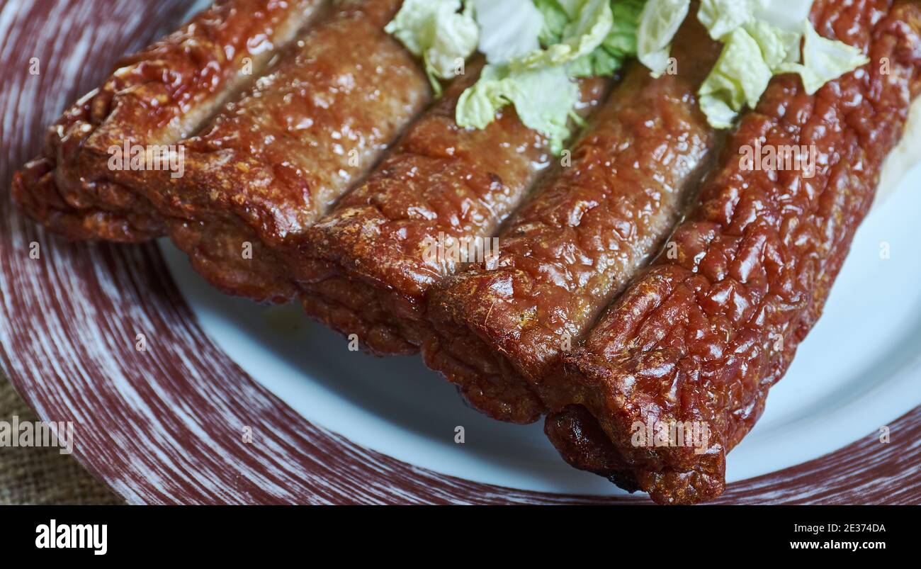 Banjalucki cevapi made just with ground beef, salt, and pepper Stock ...