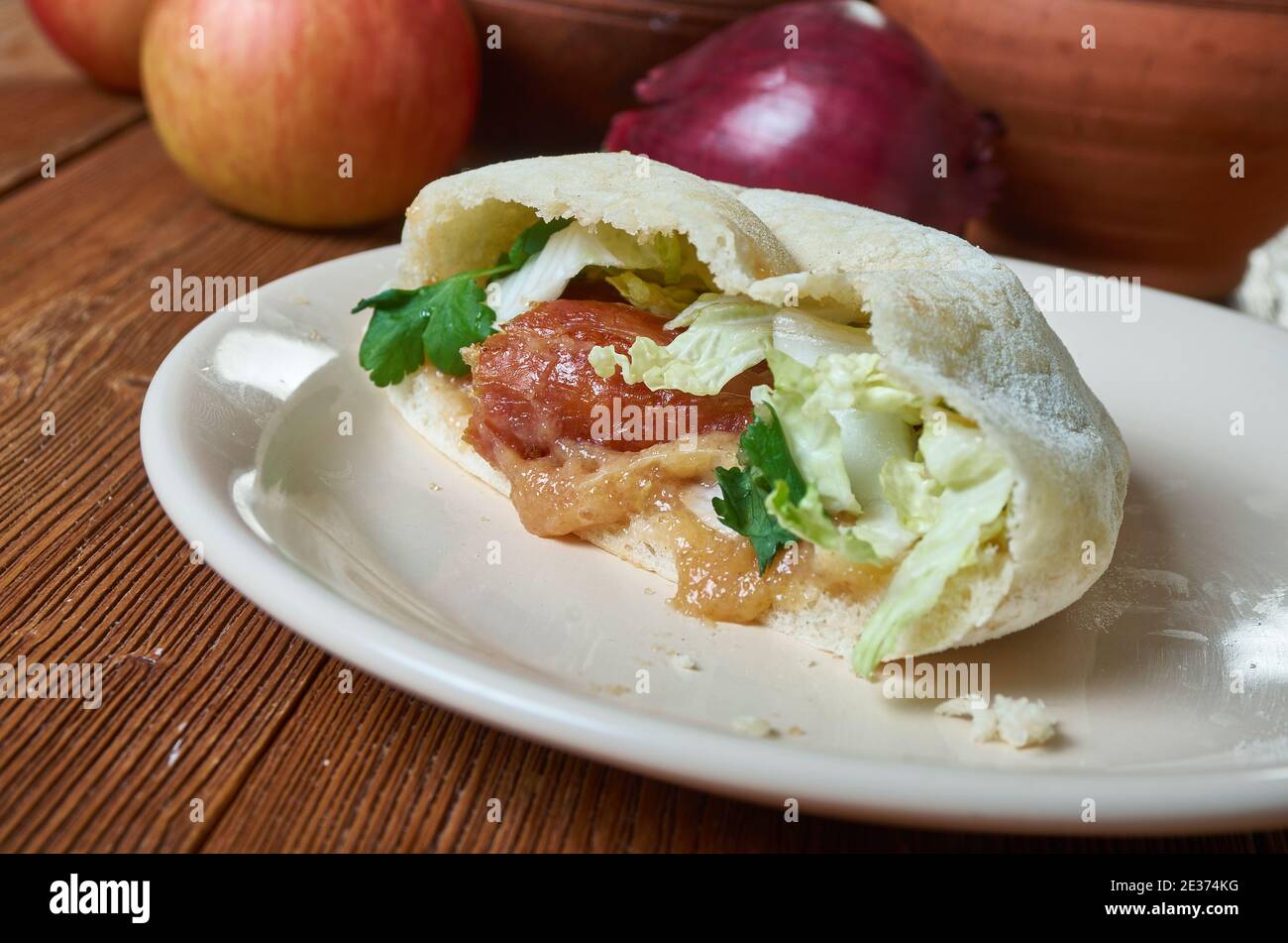 Stuffed Moroccan pitta - from Falafels with hummus Stock Photo - Alamy