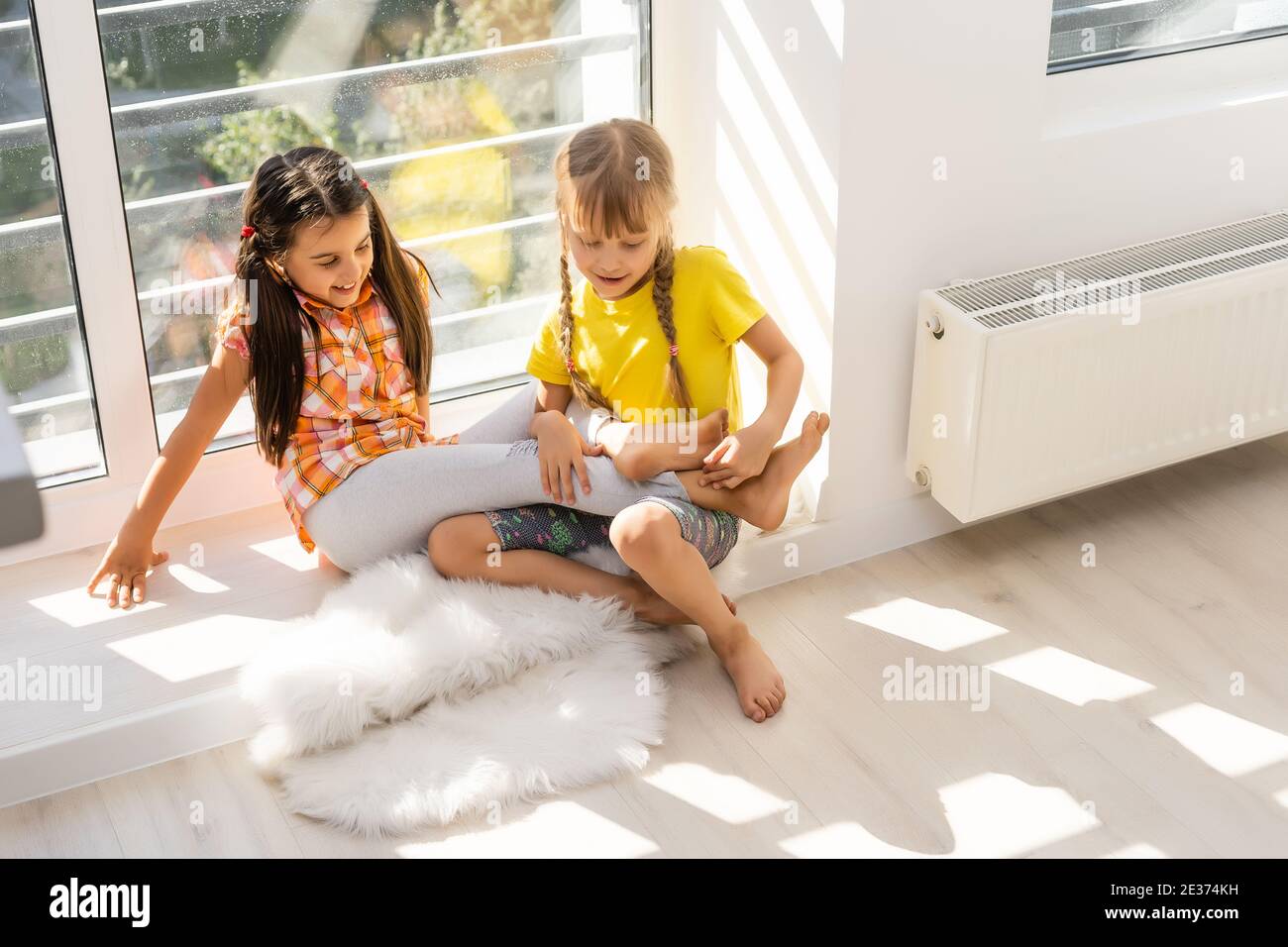Portrait of cute 7-year-old kids Stock Photo - Alamy