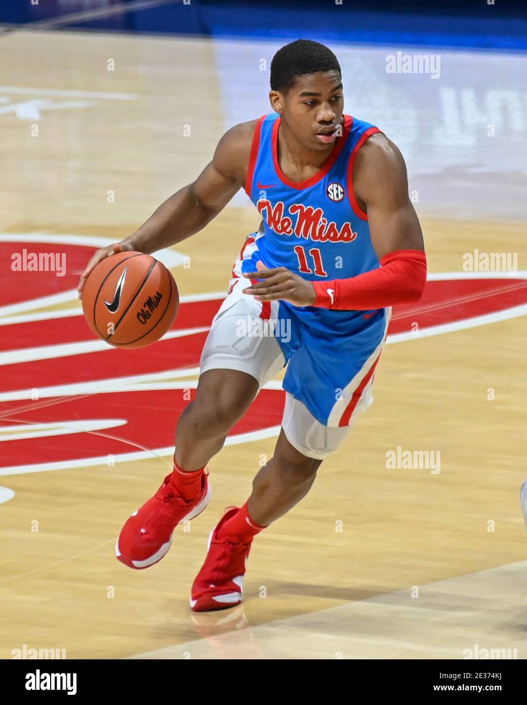 January 16, 2021: Ole' Miss guard, Matthew Murrell (11), in action ...