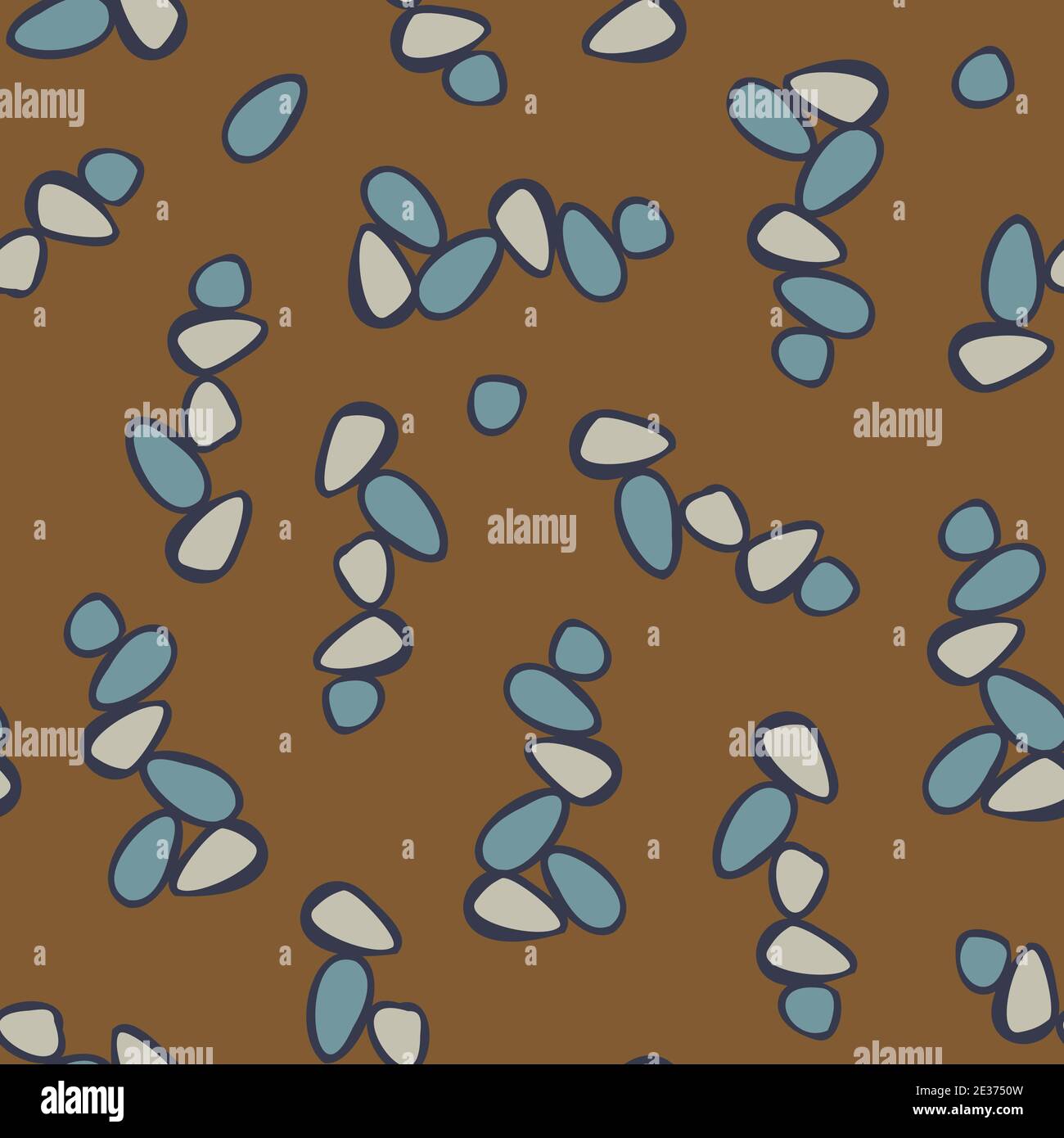 Abstract seamless pattern of pebbles on a brown background. Vector ...