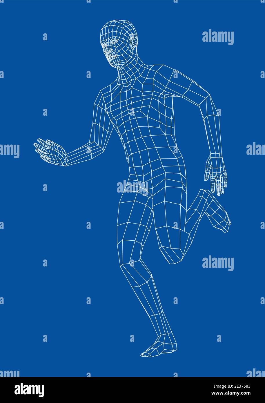 Wireframe running man. Vector Stock Vector Image & Art - Alamy