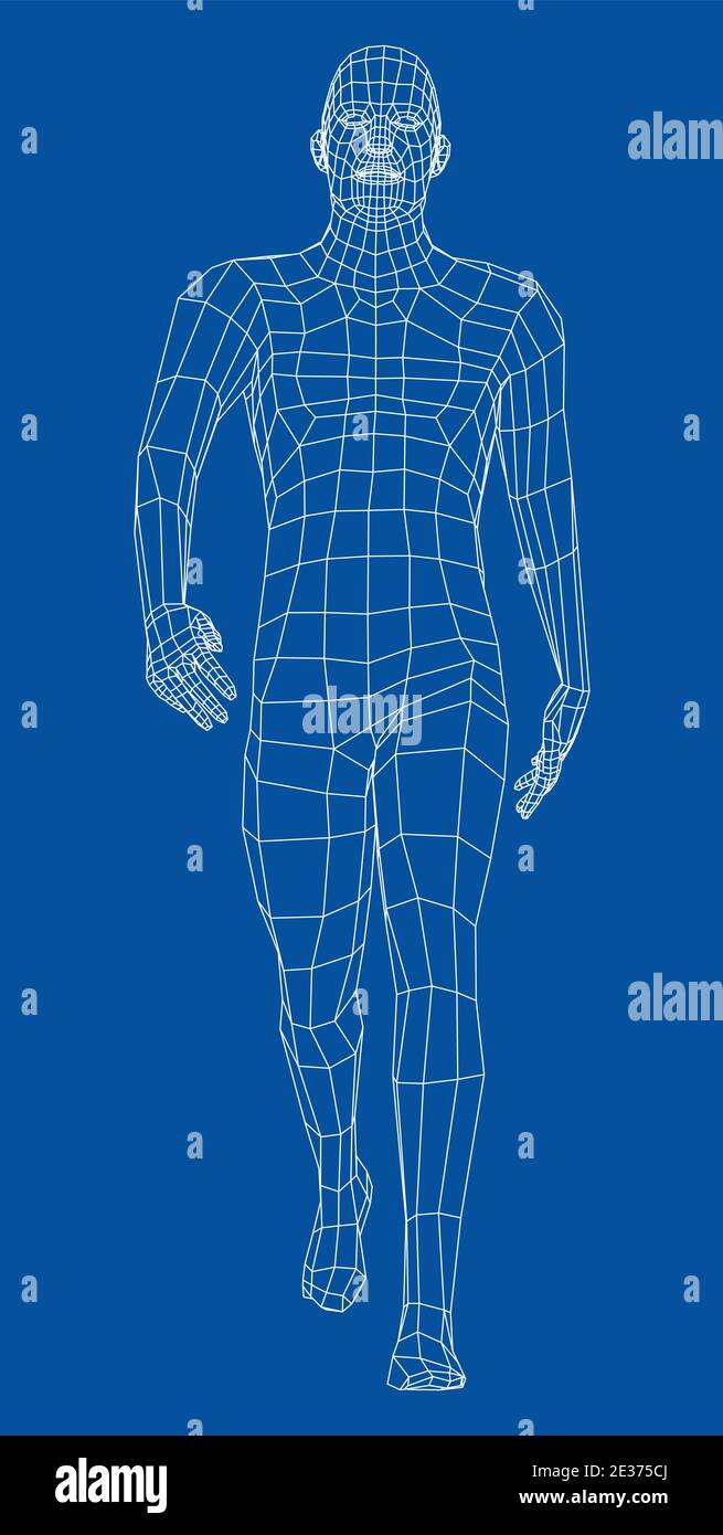 Wireframe walking man. Vector Stock Vector Image & Art - Alamy