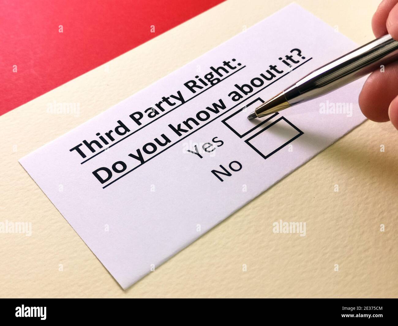 One person is answering question about third party right Stock Photo ...