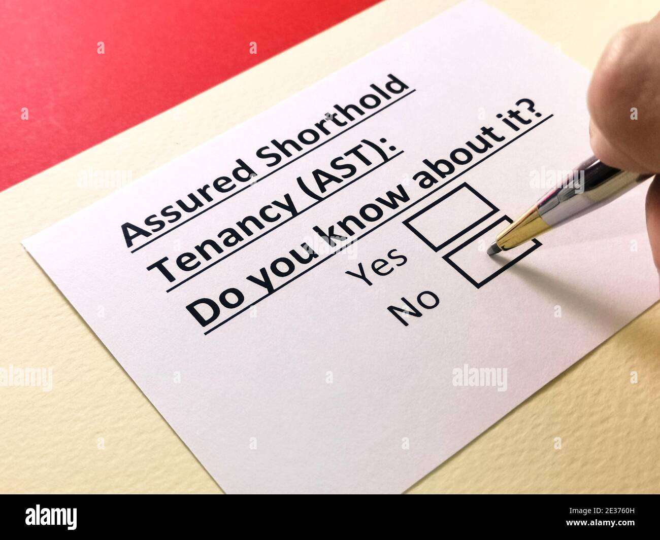 One person is answering question about assured shorthold tenancy (AST ...