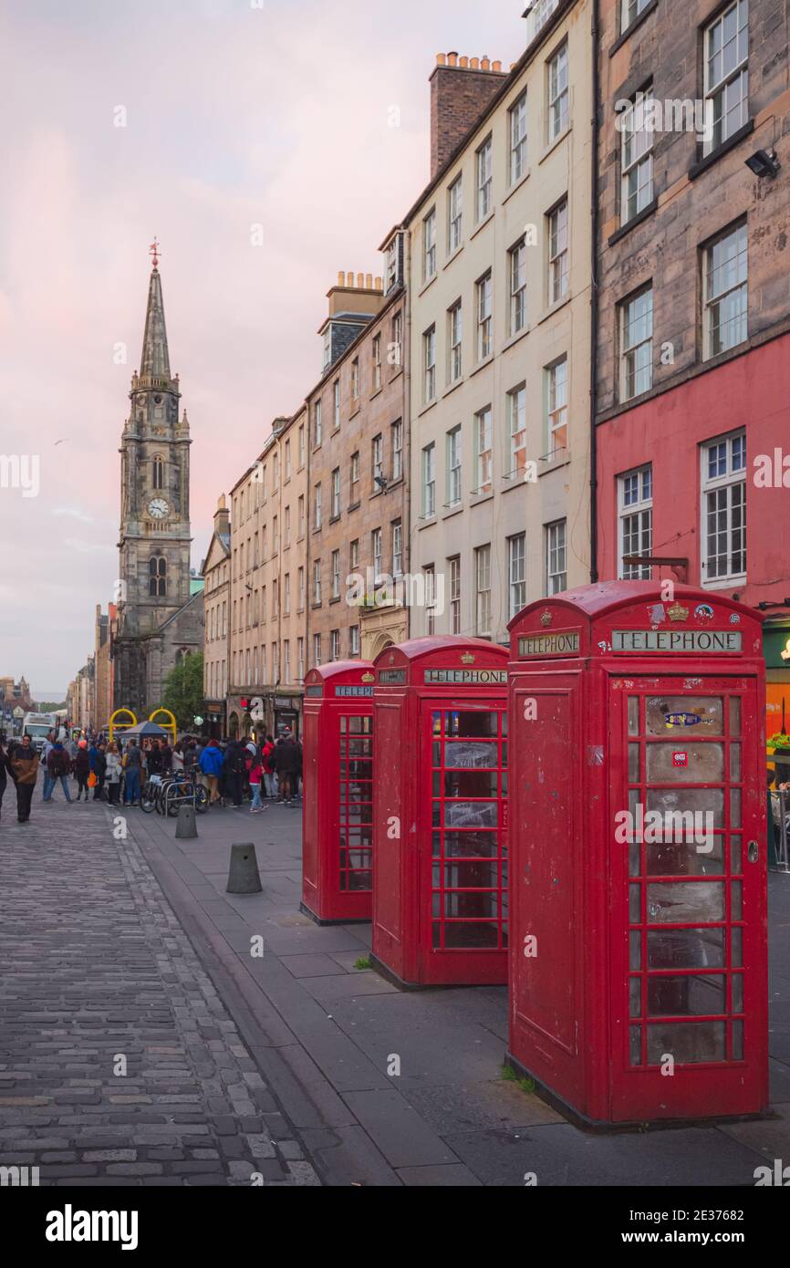 Royal mile phone boxes hi-res stock photography and images - Alamy