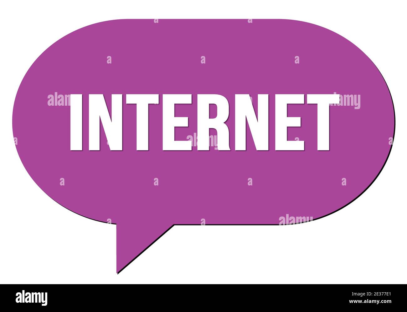 INTERNET text written in a violet speech bubble stamp Stock Photo - Alamy