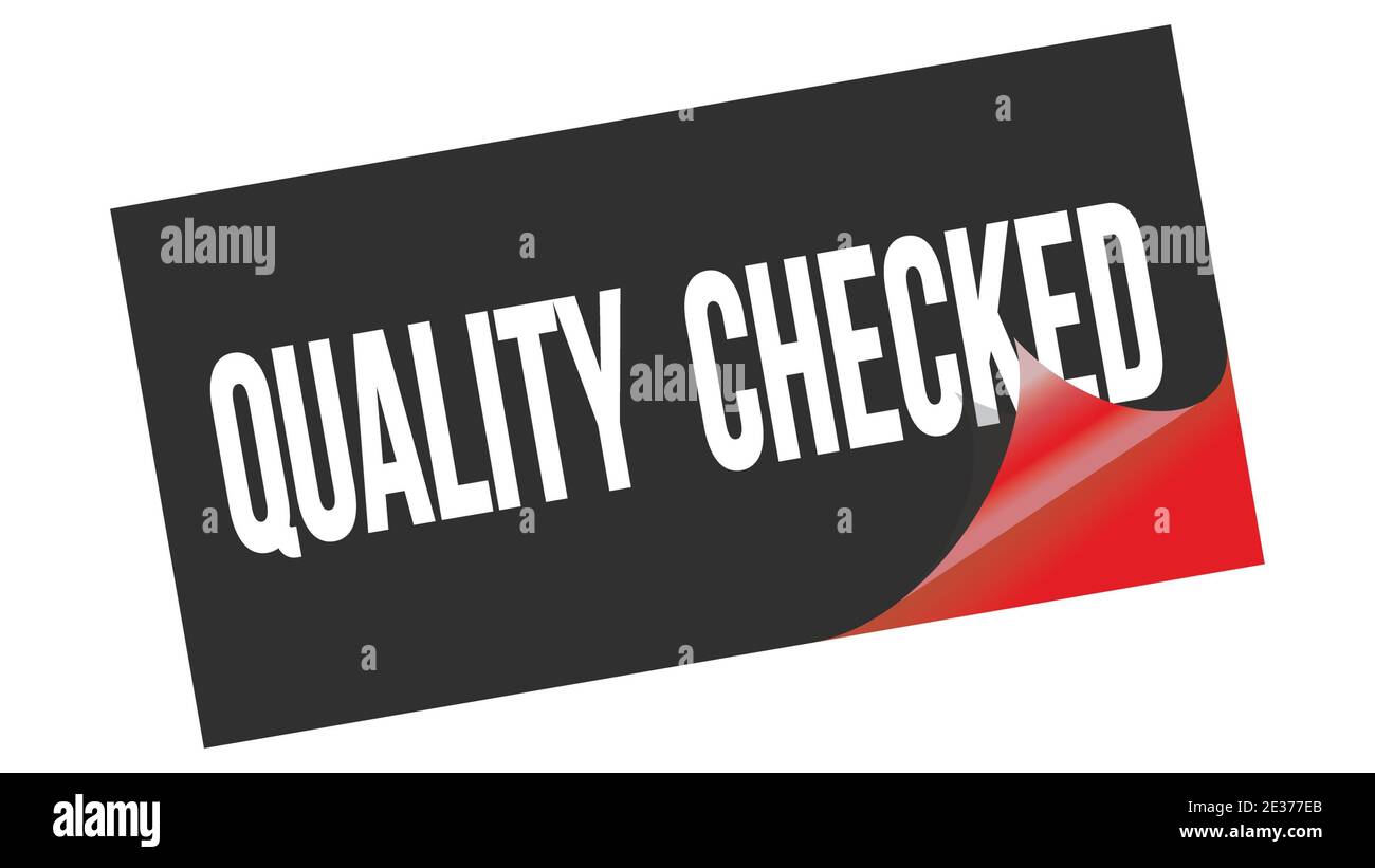 QUALITY CHECKED text written on black red sticker stamp Stock Photo - Alamy