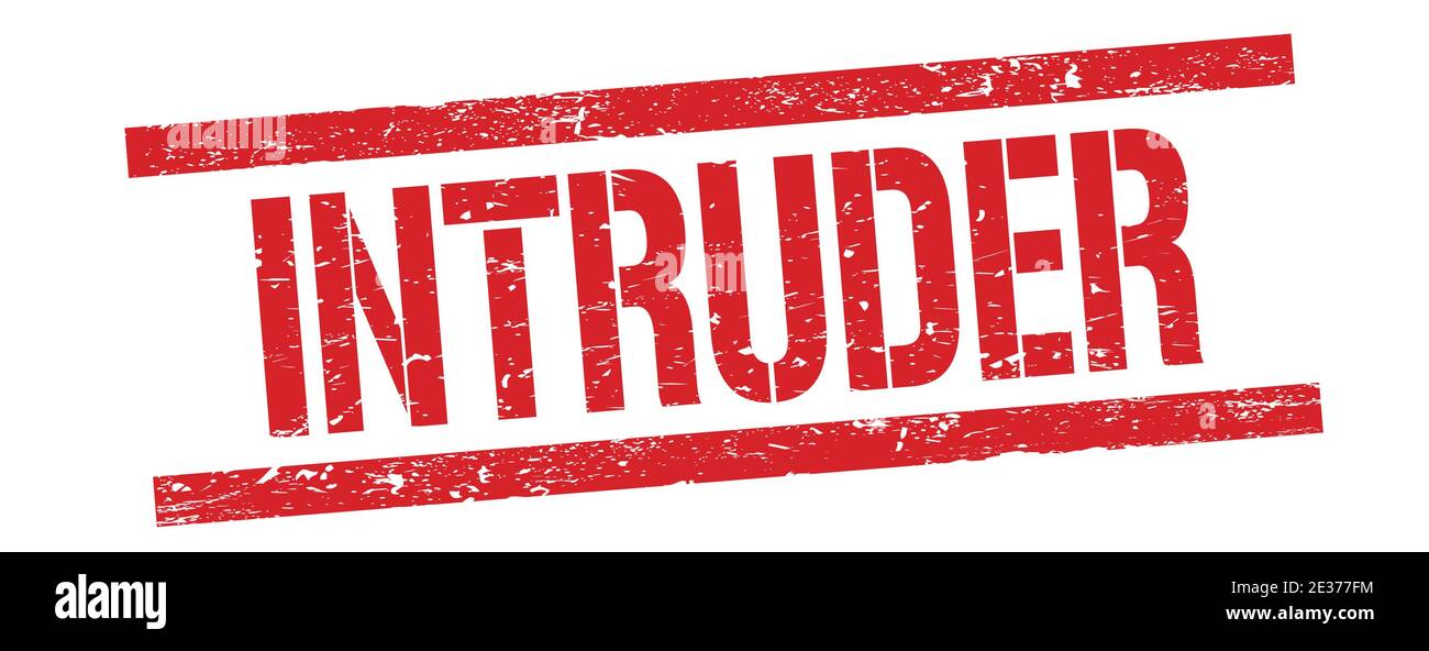 INTRUDER text on red grungy rectangle stamp sign Stock Photo - Alamy