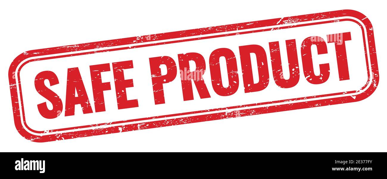 SAFE PRODUCT text on red grungy rectangle stamp Stock Photo - Alamy