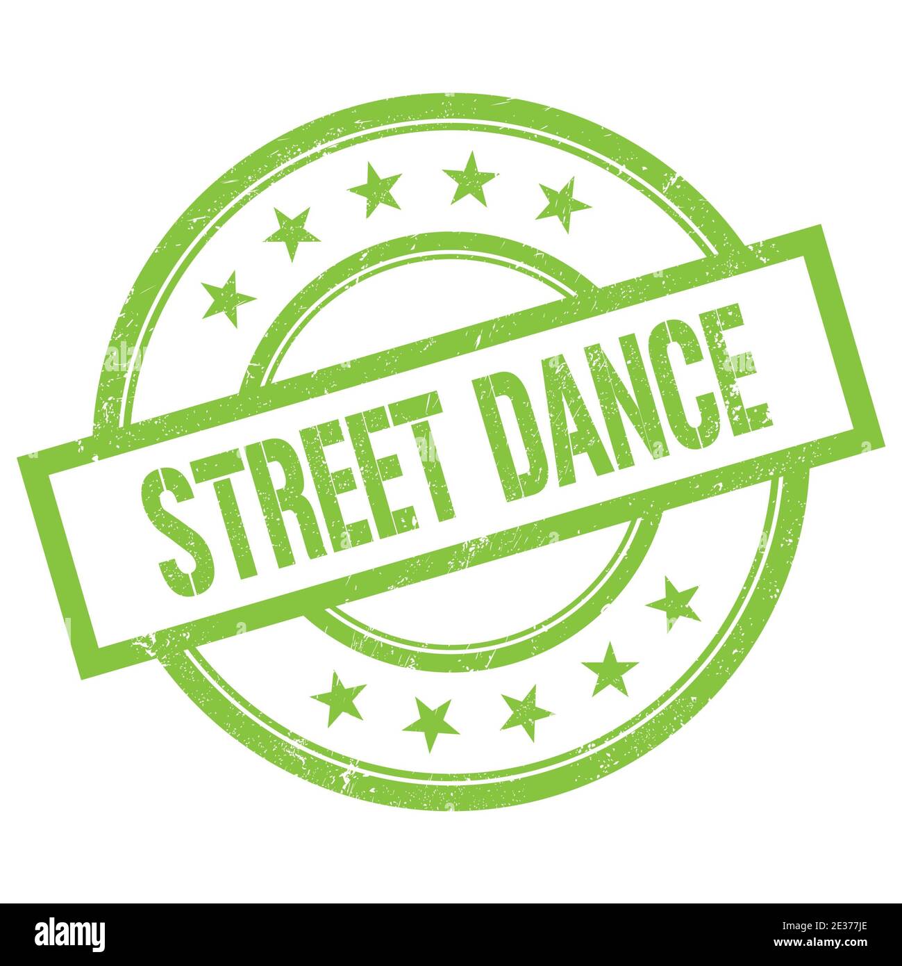 STREET DANCE text written on green round vintage rubber stamp Stock ...