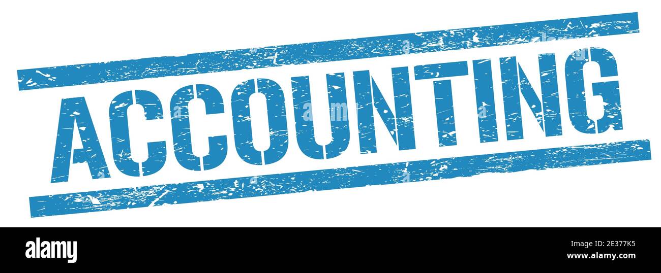 ACCOUNTING text on blue grungy rectangle stamp sign Stock Photo - Alamy