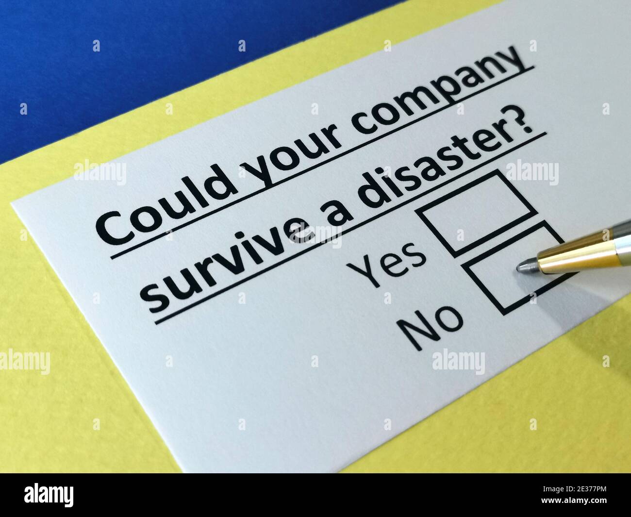 One person is answering question about company management Stock Photo ...