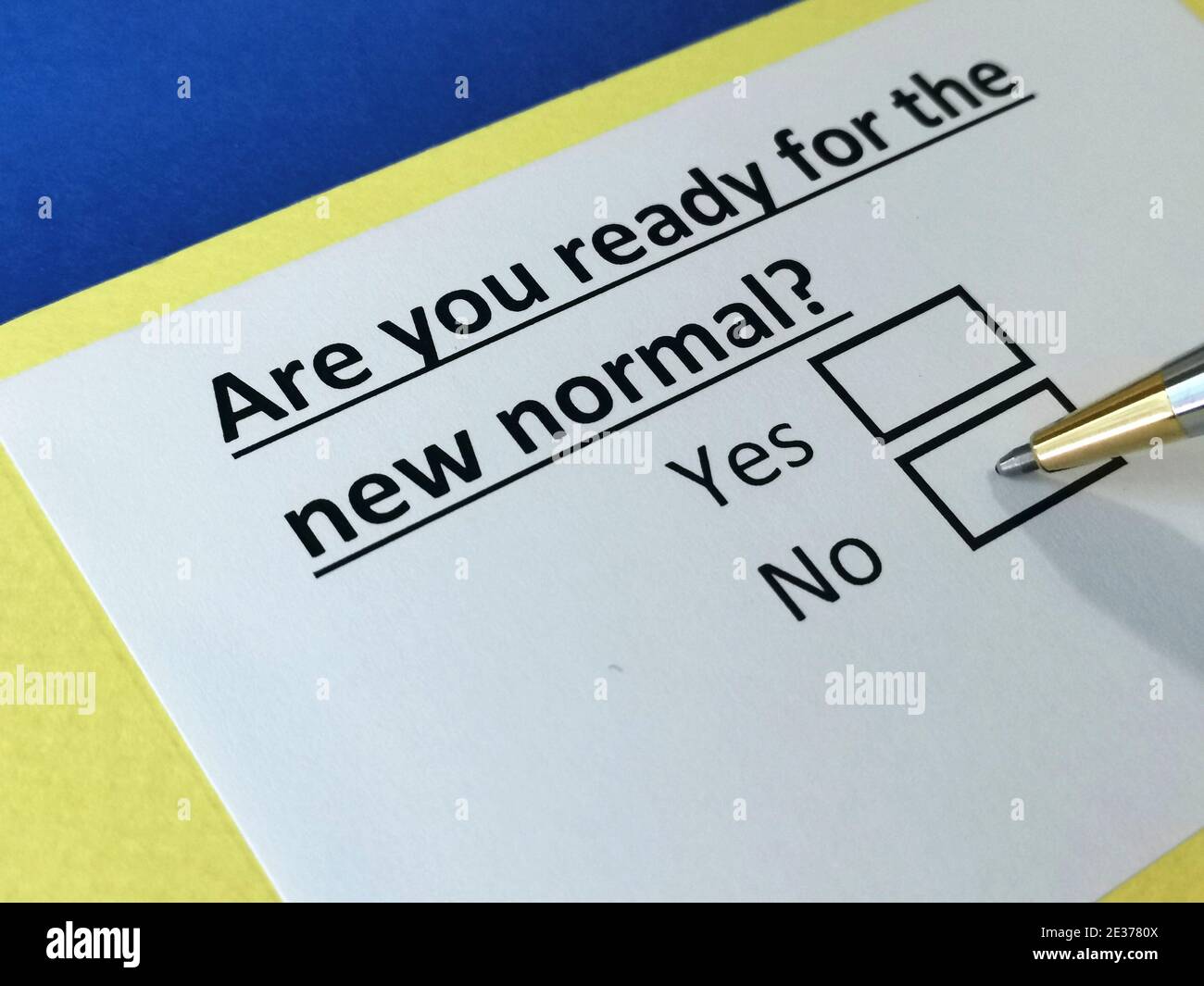 One person is answering question about new normal Stock Photo - Alamy