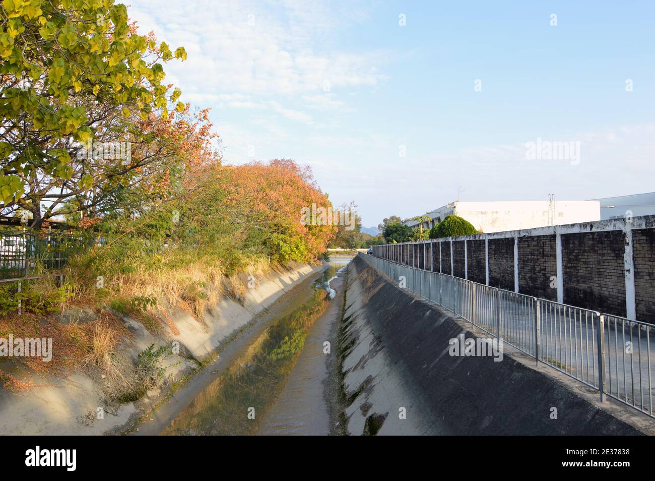 Nullah beside Yuen Long Sewage Treatment Works in Yuen Long Industrial ...