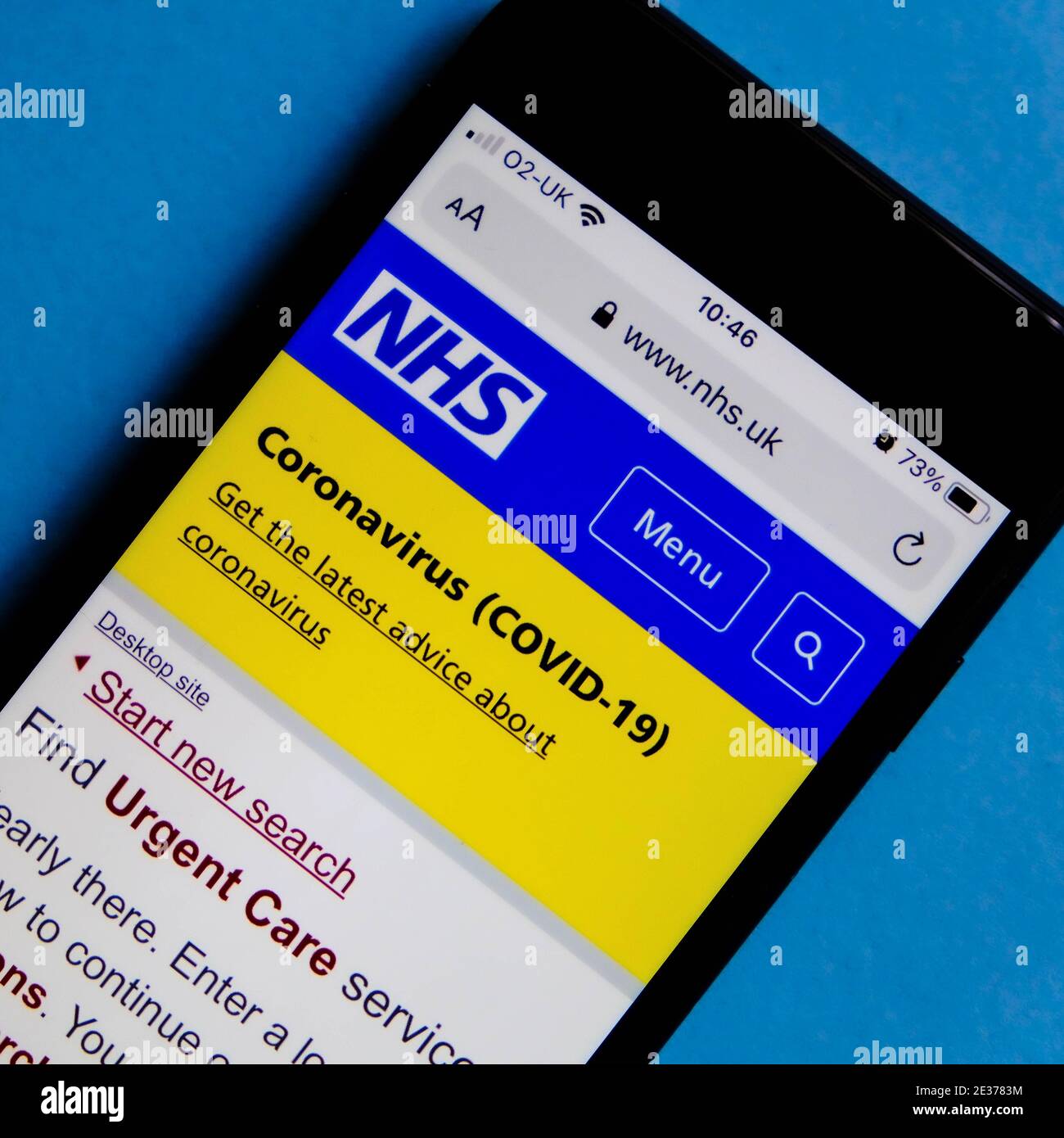 London UK, January 17 2021, NHS App Finding Urgent Or Emergency Care ...