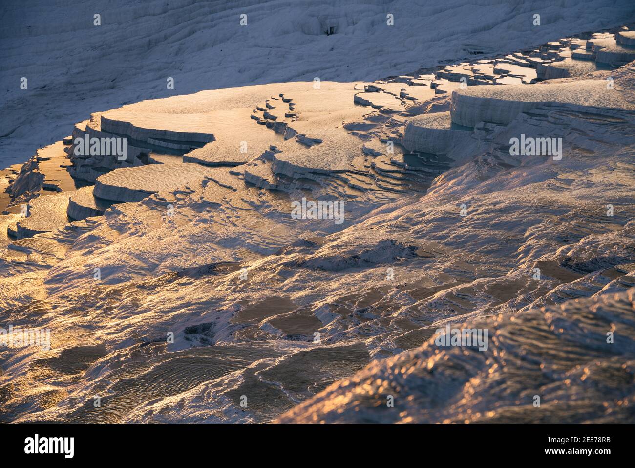 Pamukkale terraced rock formation with salt and water, Turkey Stock ...