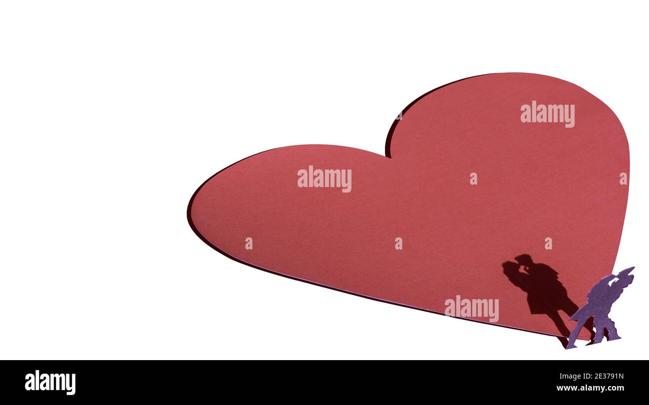 Valentine's day and Love concept,Paper cutting technique silhouette ...