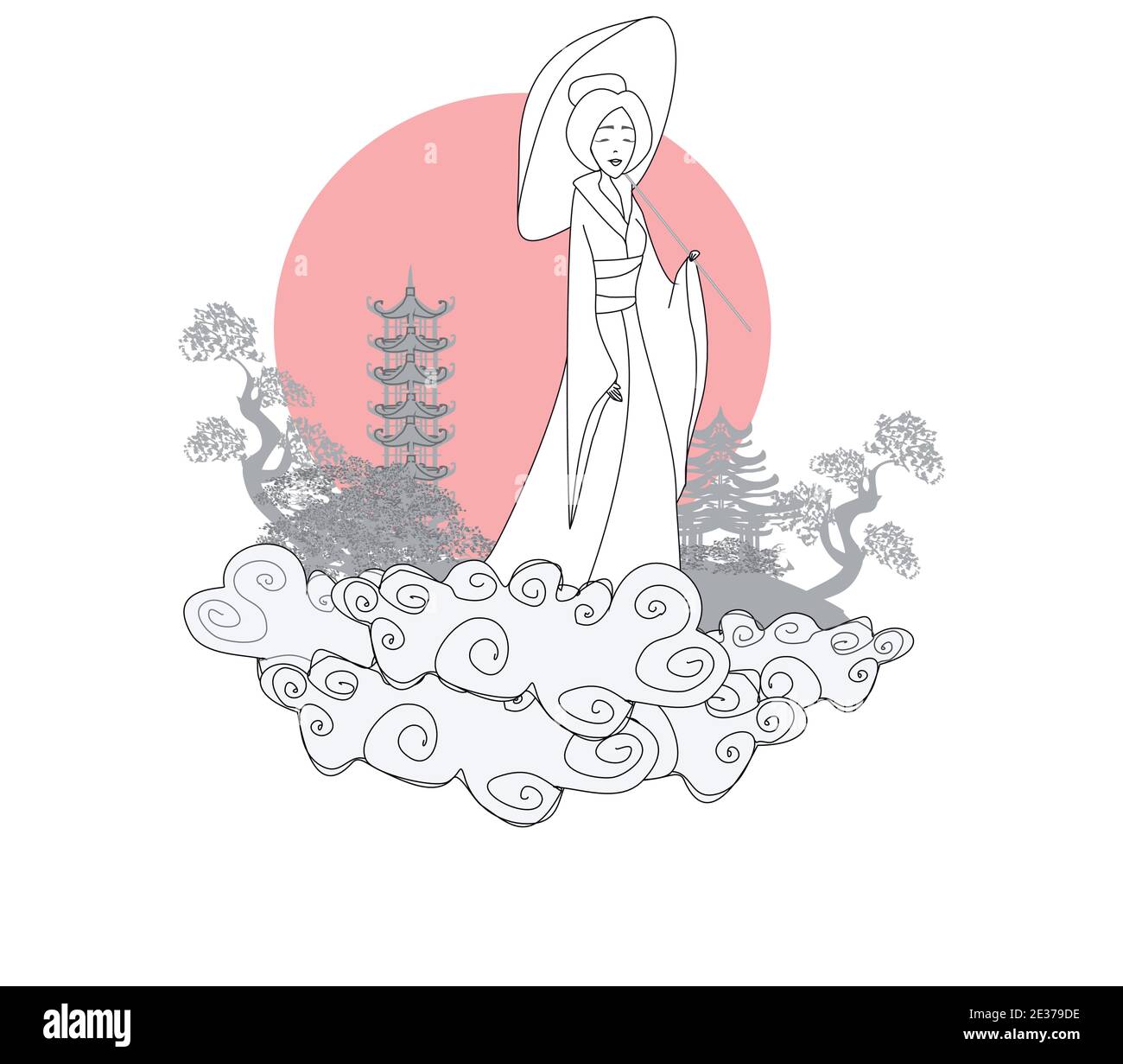 Pink umbrella icon design Stock Vector Images - Alamy