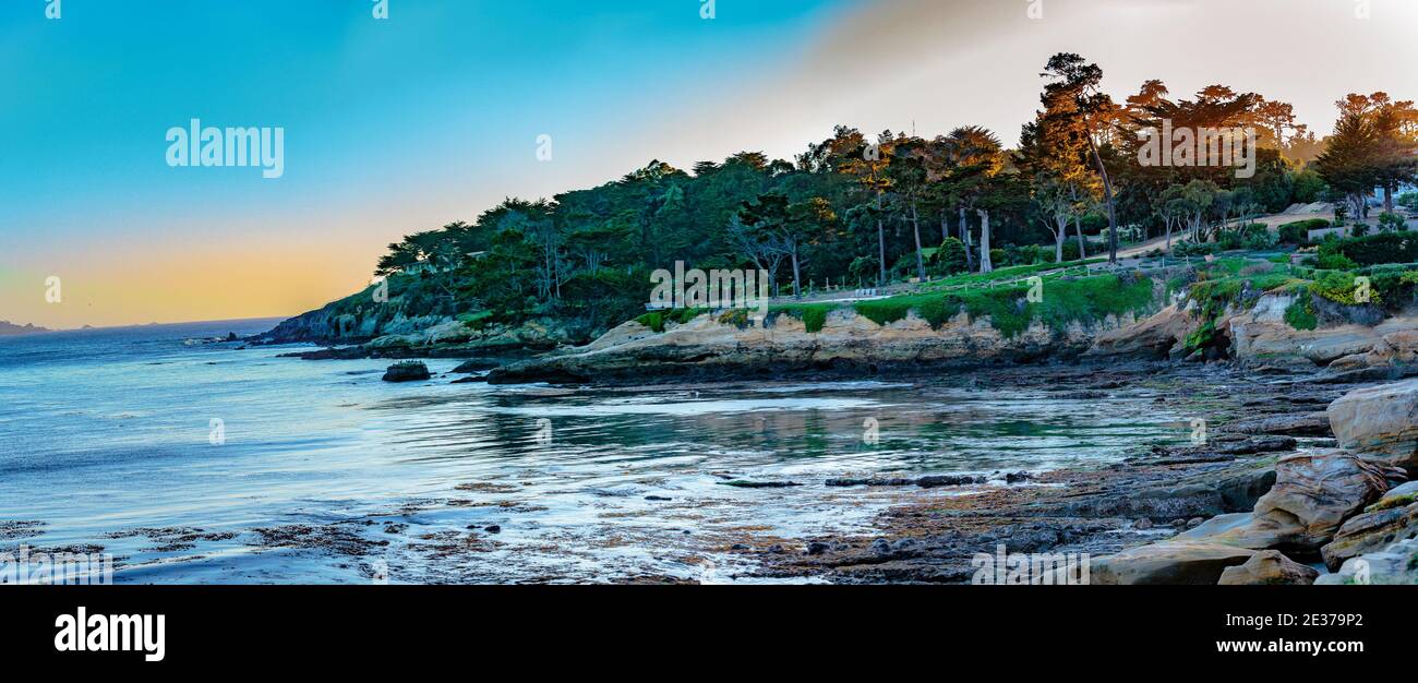 Pebble Beach, California, February 17, 2018: The famous 18th hole at ...